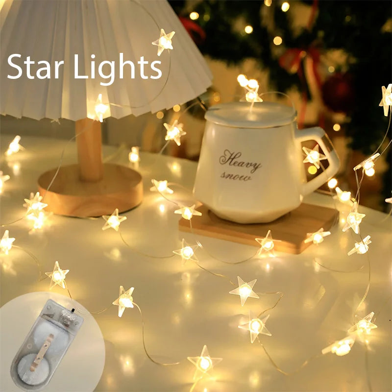 Kerst Lichtsnoer 4M Sterren Mini LED Sfeerverlichting op Batterijen ...